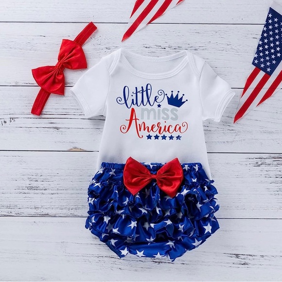Matching Sets | Newborn Baby Girl 4th Of July Outfits Letter Romper Top Tutu Bloomers Shorts ...